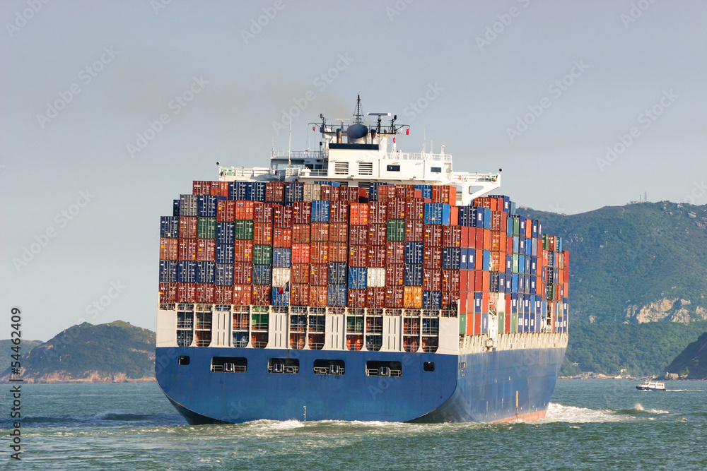 Container ship in Hong Kong Stock Photo | Adobe Stock