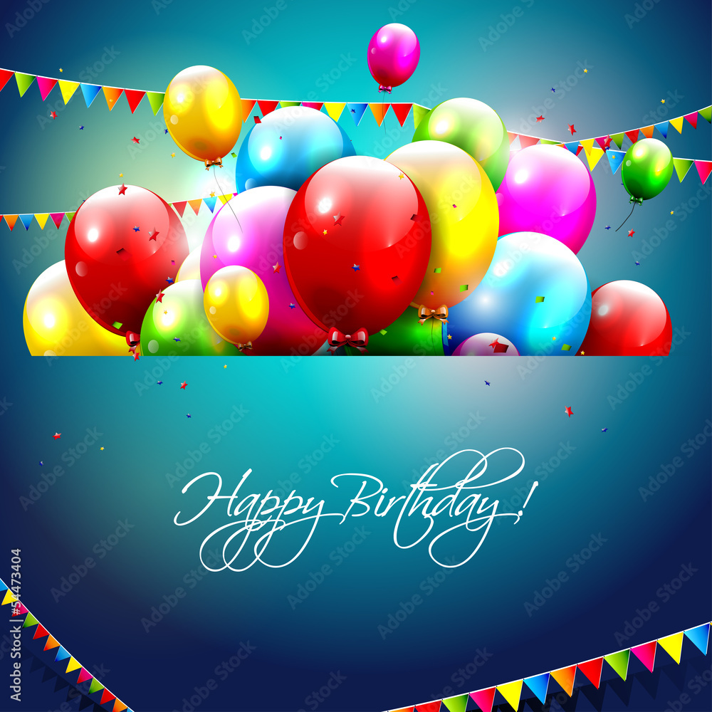 Colorful birthday background Stock Vector | Adobe Stock