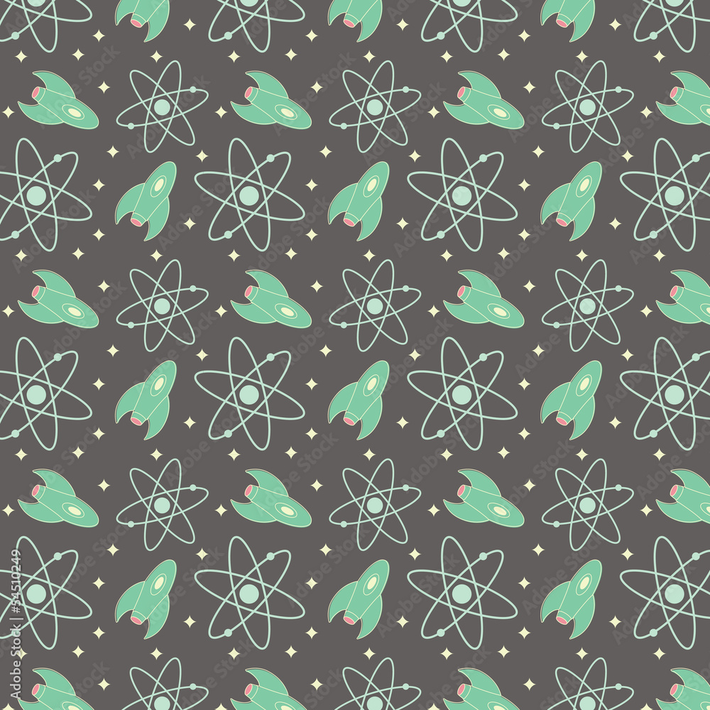 1950s Atomic Pattern Background Stock Vector | Adobe Stock