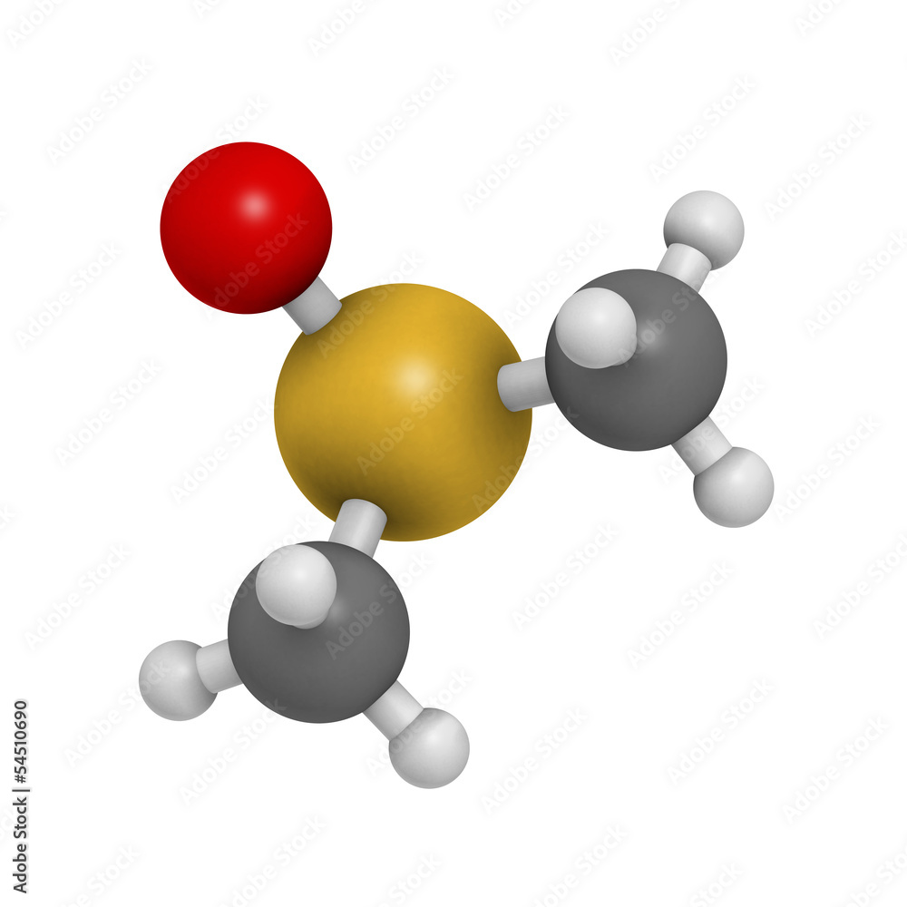 dimethylsulfoxide (DMSO) solvent molecule, chemical structure. Stock ...