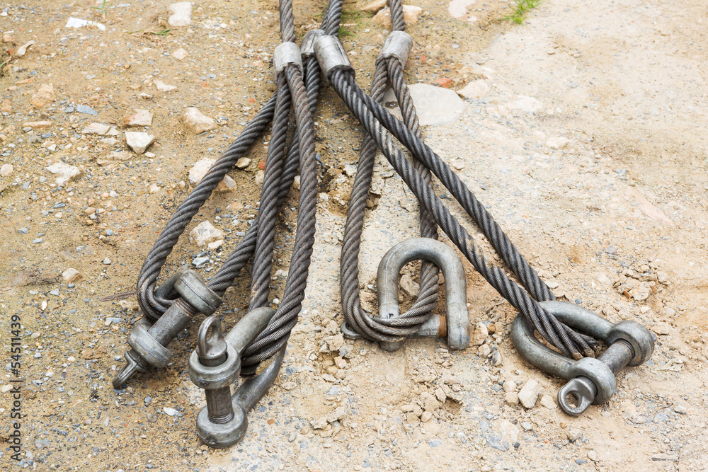 Heavy duty steel wire rope sling Stock Photo | Adobe Stock