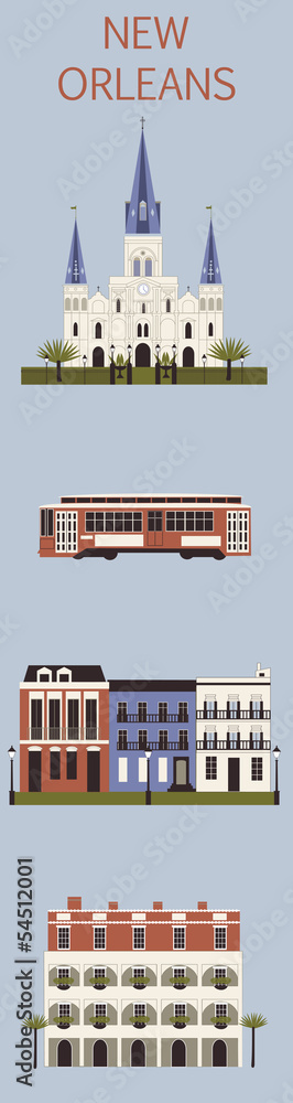 Symbols of New Orleans Stock Vector | Adobe Stock