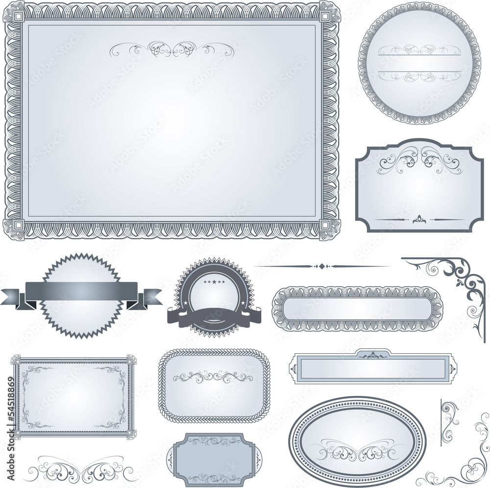 Diploma certificate template with additional design elements Stock ...