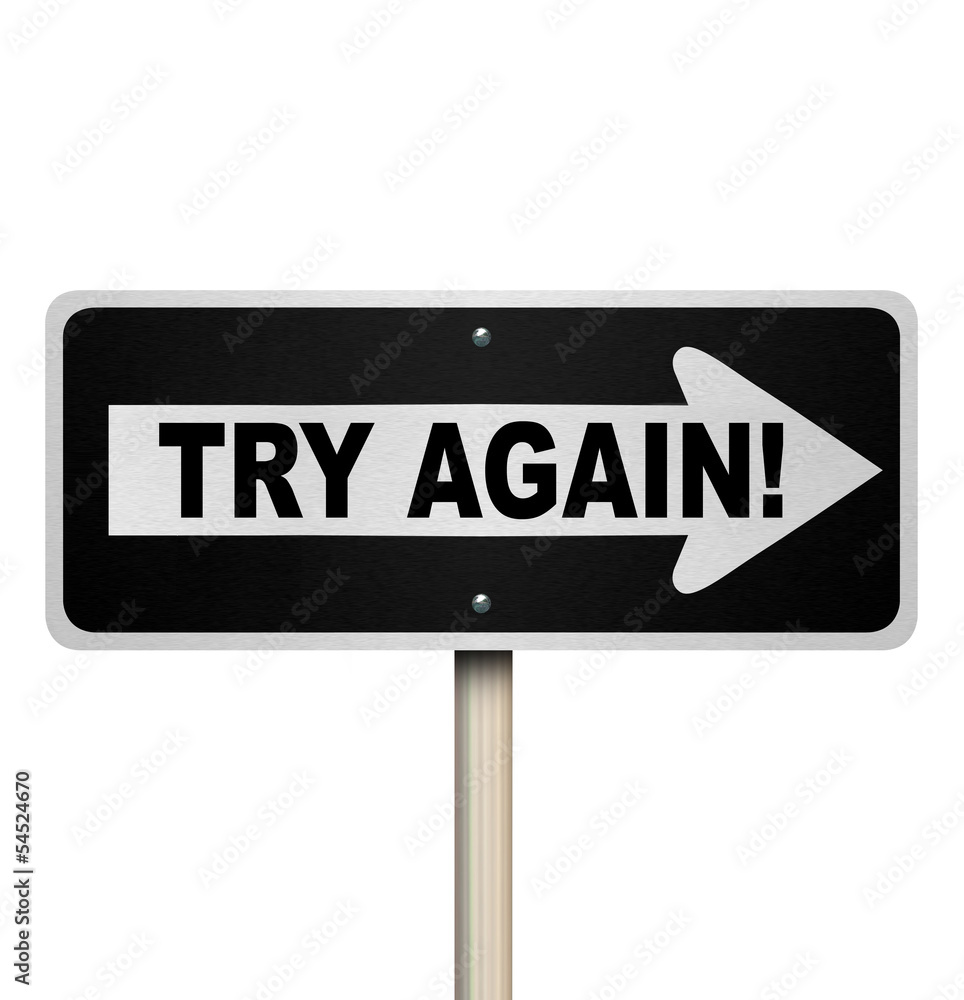 Try Again Sign