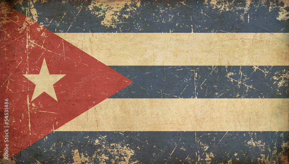 Cuban Aged Flat Flag Stock Illustration | Adobe Stock