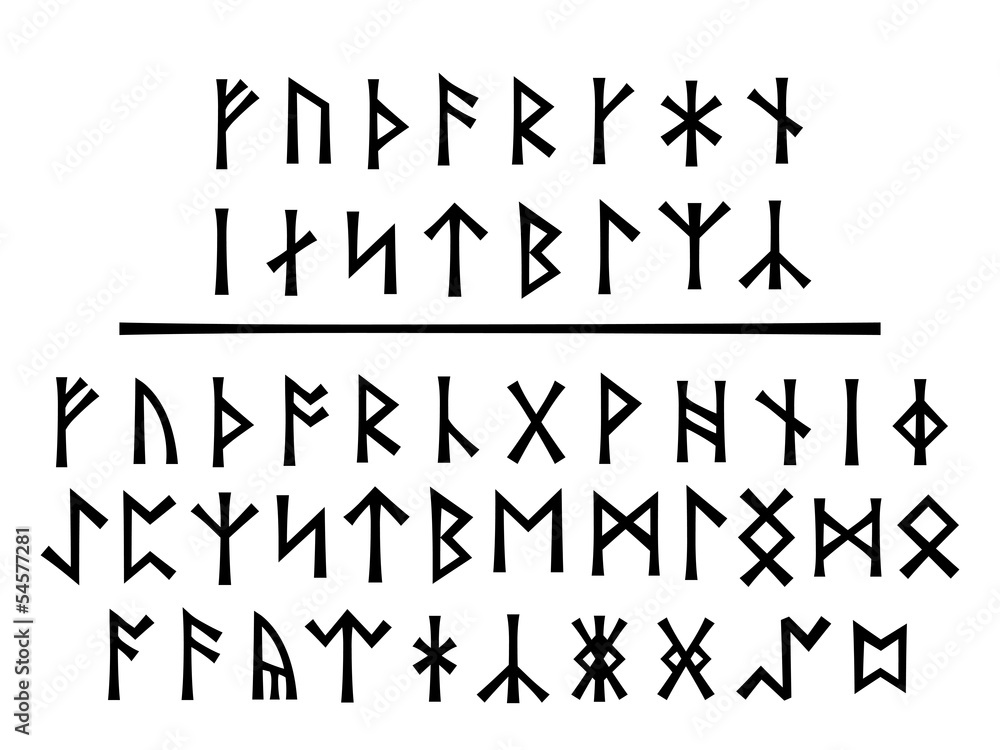 Younger Runes (above) and The Northumbrian Order (below). Stock Vector ...