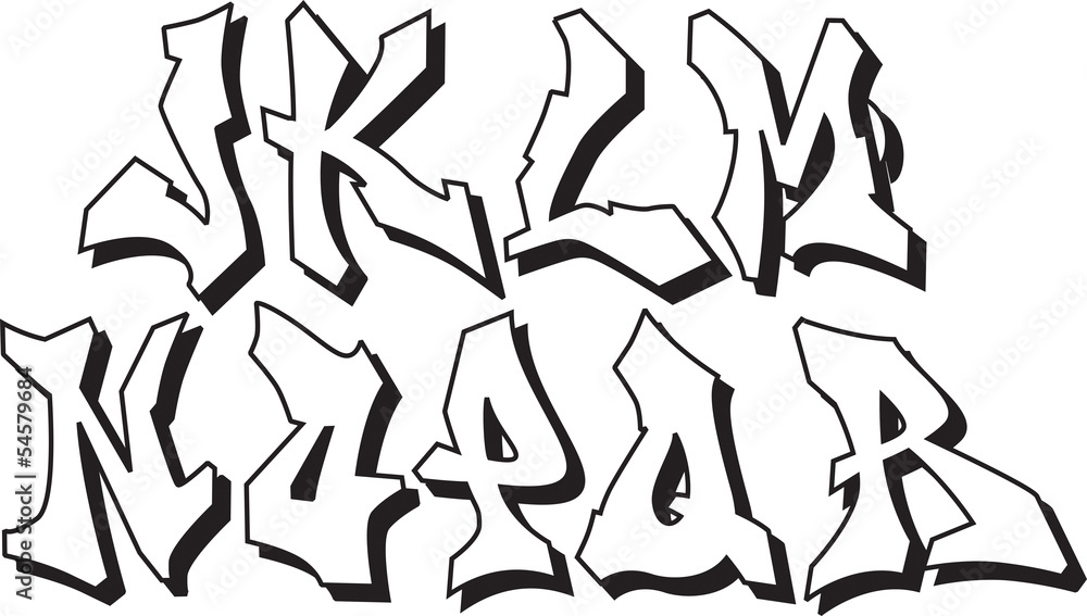 vector graffiti font alphabet part 2 Stock Vector | Adobe Stock