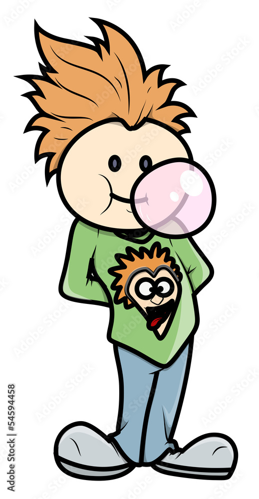 Blowing Bubble Gum Cartoon