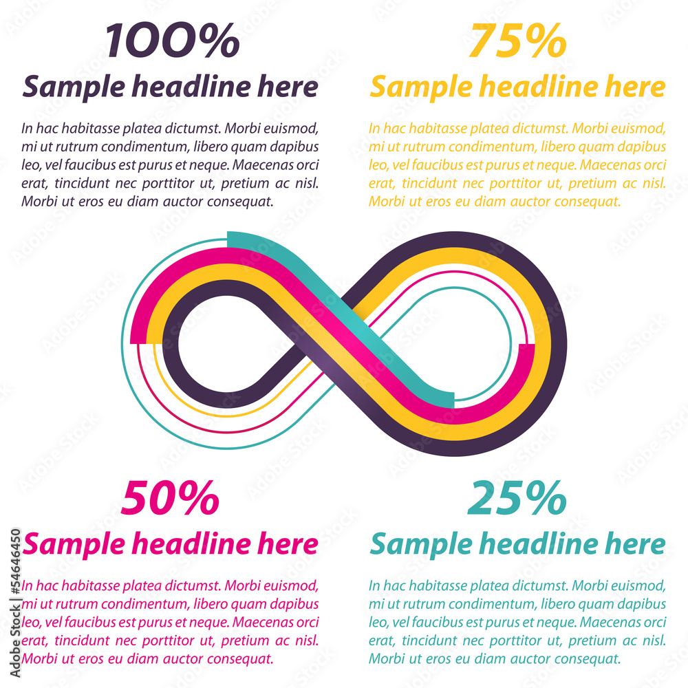 Infinity shape for infographics. Vector illustration. Stock Vector ...