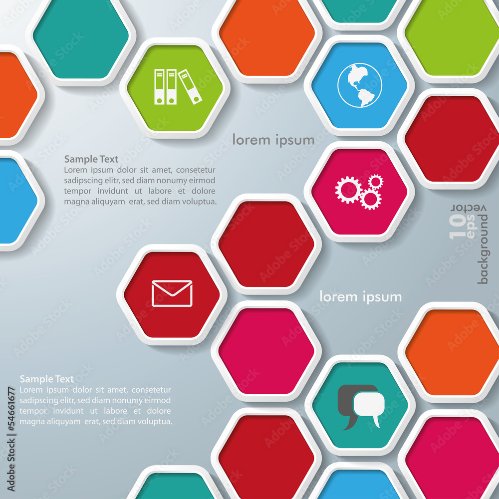 Several Colored Hexagons Infographic Stock Vector | Adobe Stock