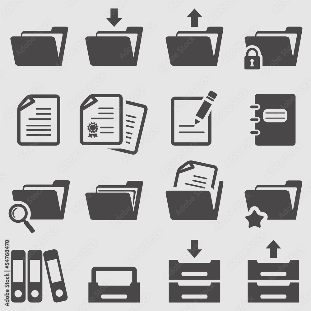 Folder icons set.Vector Stock Vector | Adobe Stock