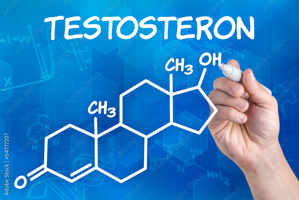 Hand zeichnet chemische Strukturformel von Testosteron Stock Photo ...