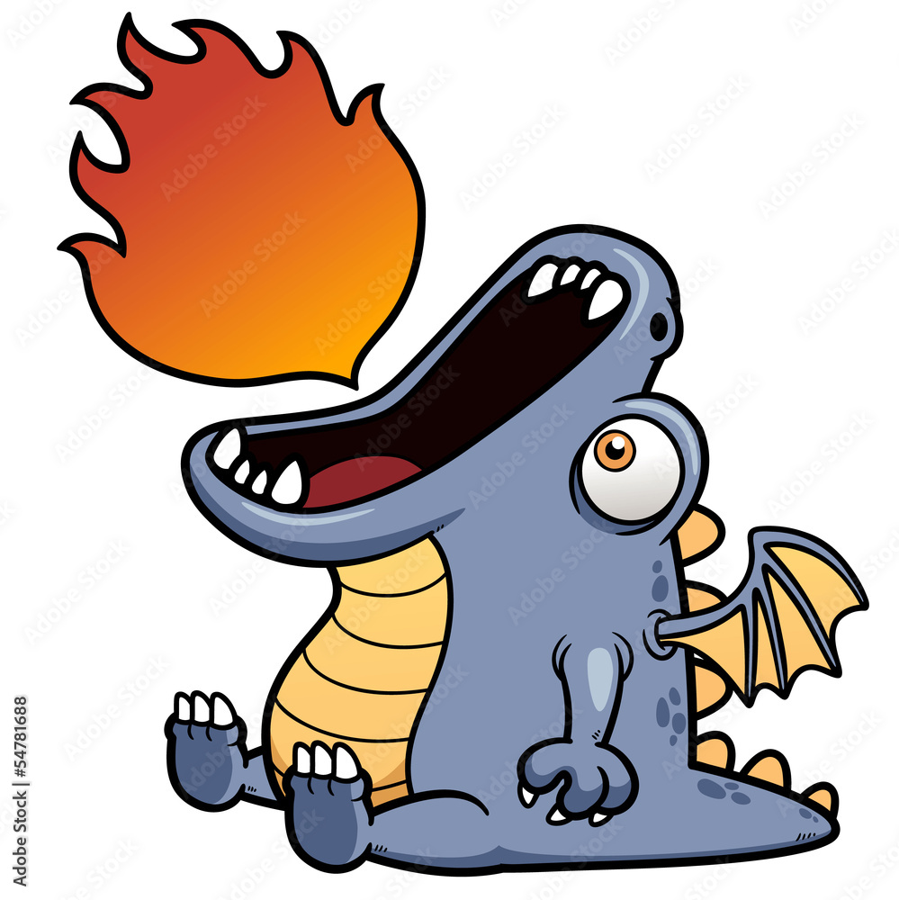 Vector illustration of dragon cartoon Stock Vector | Adobe Stock