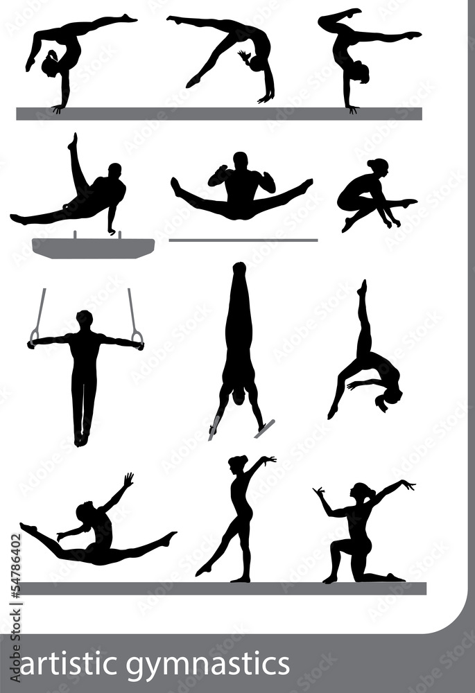 Artistic gymnastics, vector Stock Vector | Adobe Stock