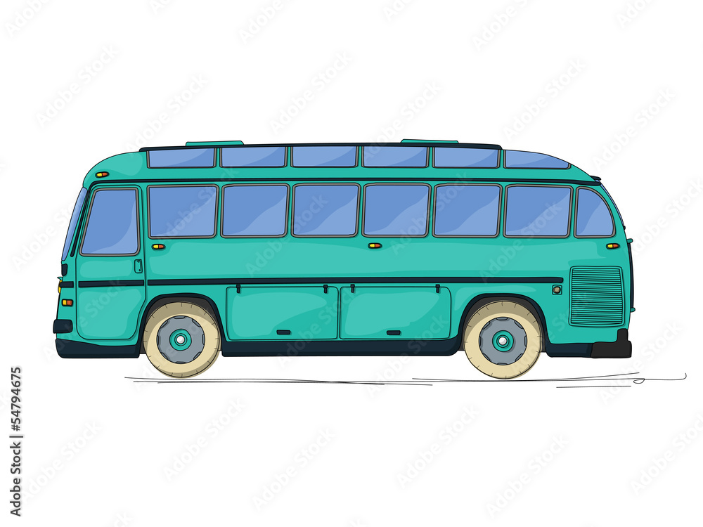 Vintage bus cartoon Stock Vector | Adobe Stock