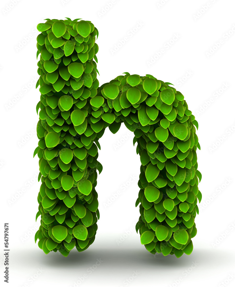 Leaves font letter h lowercase Stock Illustration | Adobe Stock