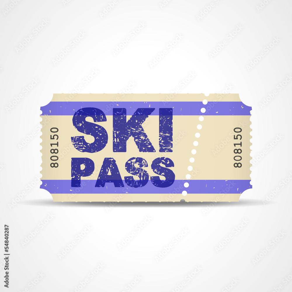 ticket v3 ski pass I Stock Vector | Adobe Stock