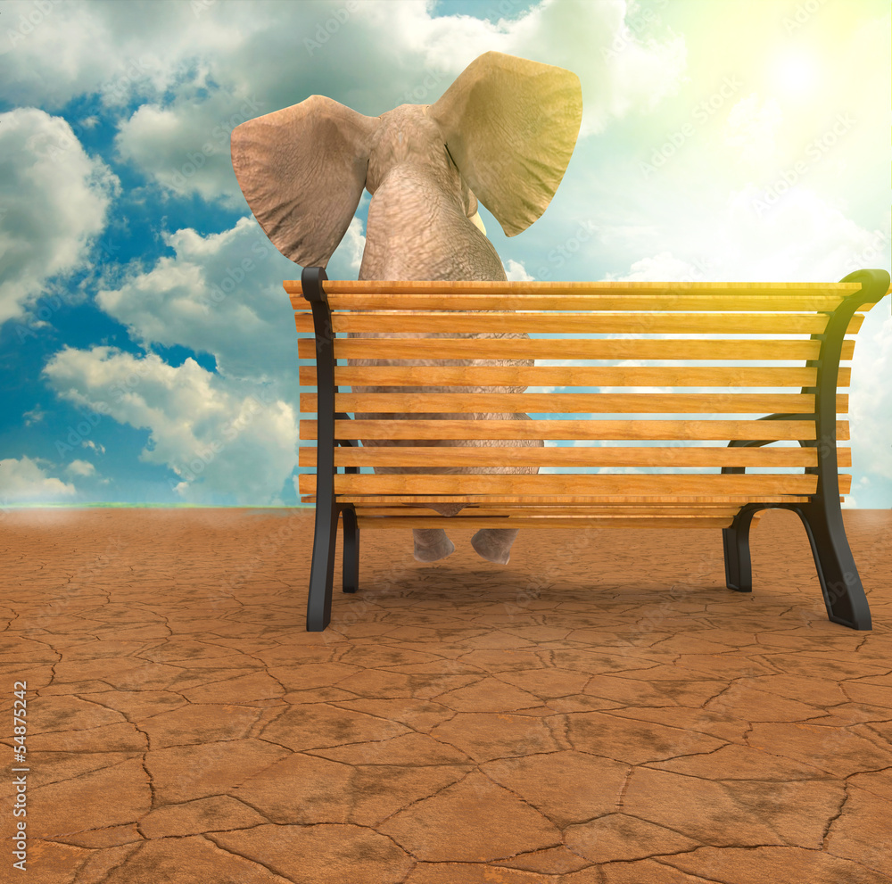 Elefante sentado Stock Illustration | Adobe Stock