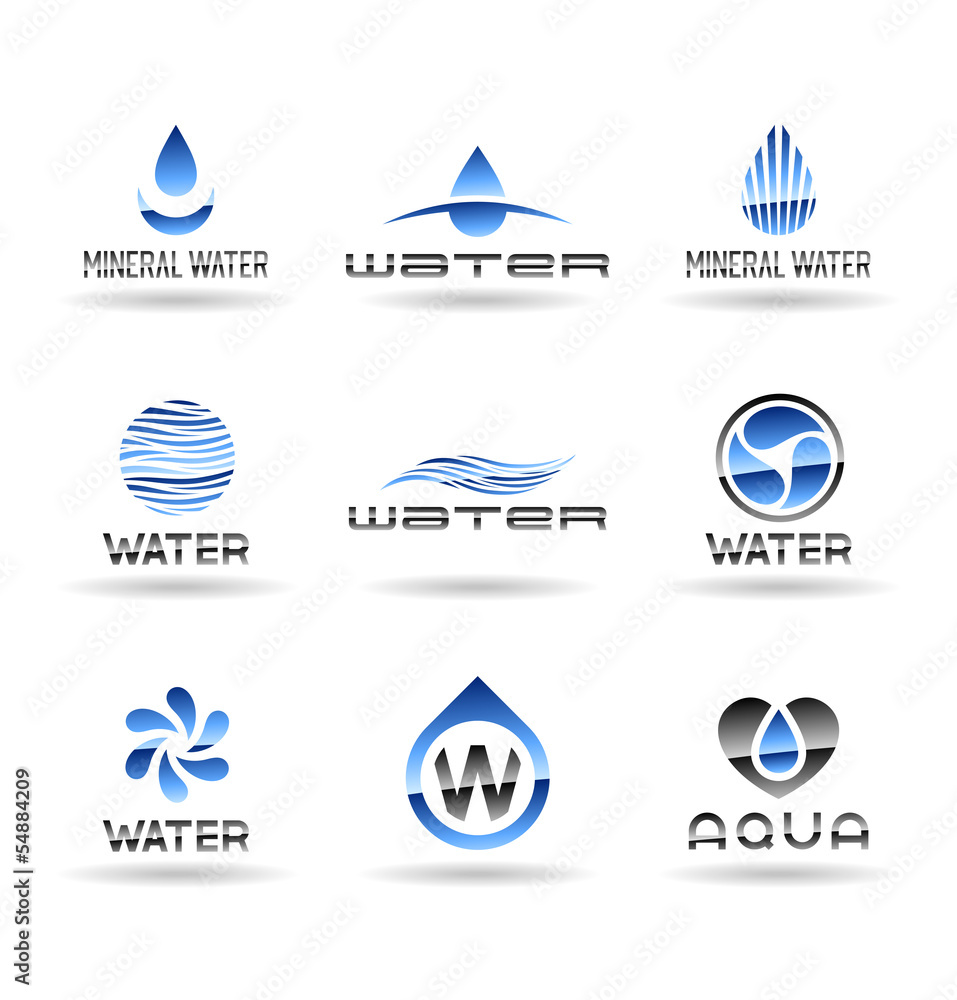 Set of water design elements. Water icon (4). Stock Vector | Adobe Stock