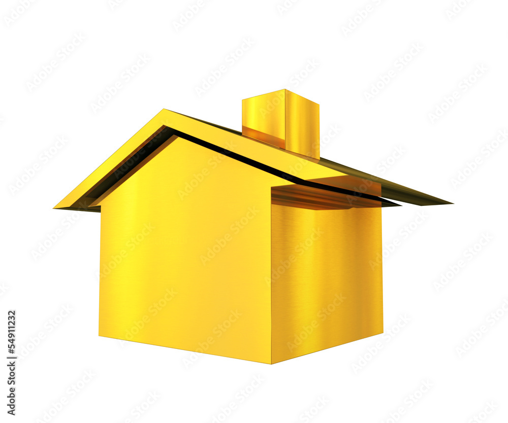 Gold house 3d illustration vector Stock Illustration | Adobe Stock