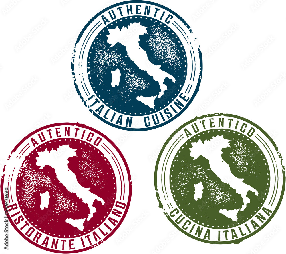 Italian Restaurant Menu Design Stamps Stock Vector | Adobe Stock