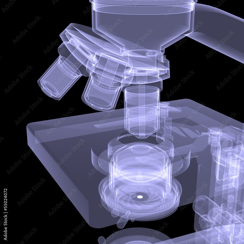 Microscope. X-ray render Stock Illustration | Adobe Stock