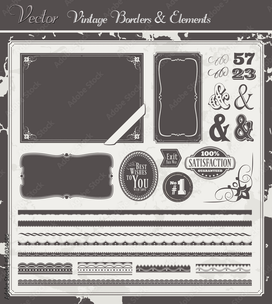 Vintage Vector Borders and Elements Stock Vector | Adobe Stock