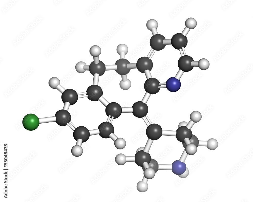 Desloratadine antihistamine drug, chemical structure. Stock ...