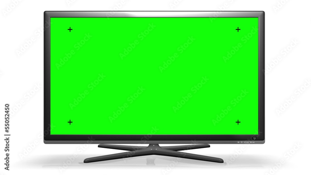 Video „Flat TV Screen - Green screen + Track marks + Alpha channel“ ze ...
