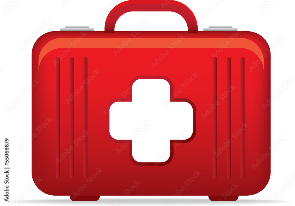 emergency medical kit bag icon or symbol illustration Stock Vector ...