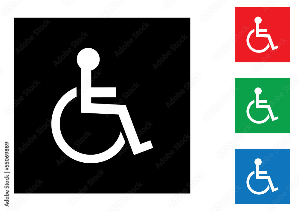 Wheelchair handicapped symbol icons Stock Vector | Adobe Stock