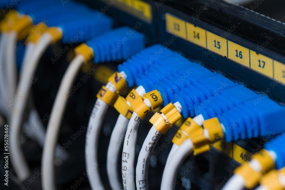 Network switch and UTP ethernet cables Stock Photo | Adobe Stock