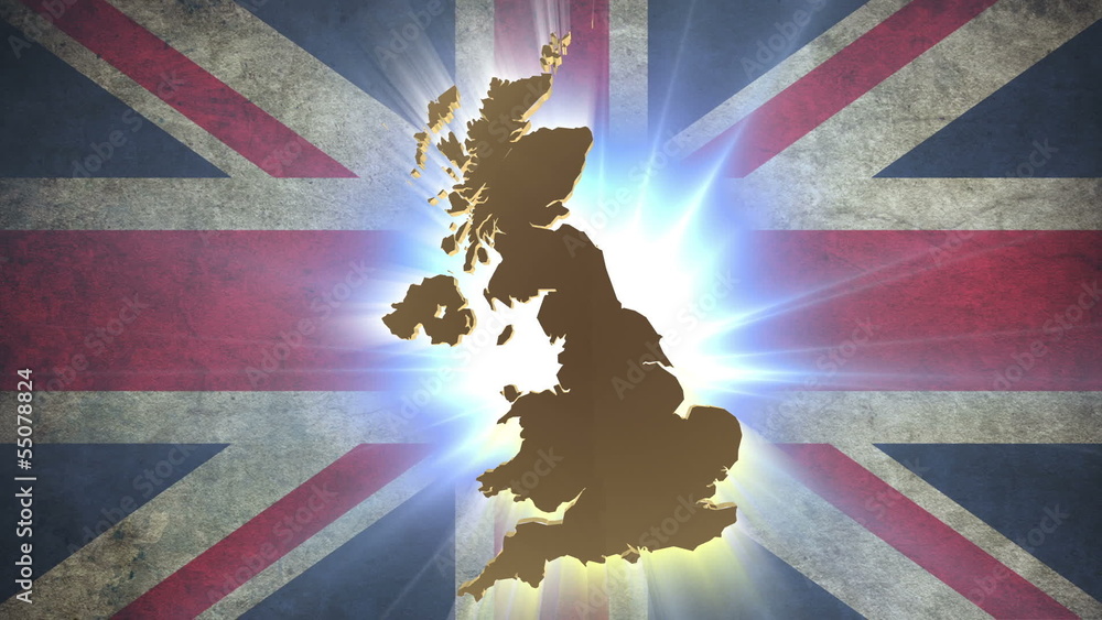 United Kingdom UK map with British flag on background Stock Video ...
