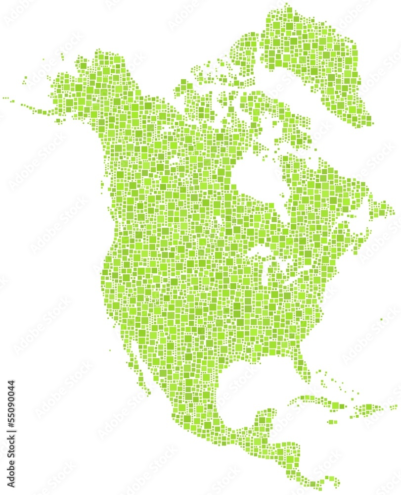Decorative map of North America Continent Stock Vector | Adobe Stock