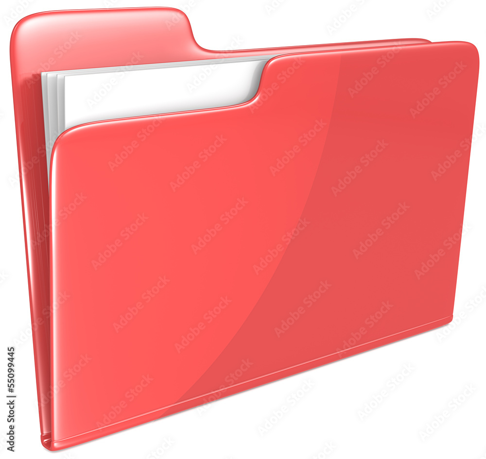Red Folder. Open folder with papers. Red. Stock Illustration | Adobe Stock