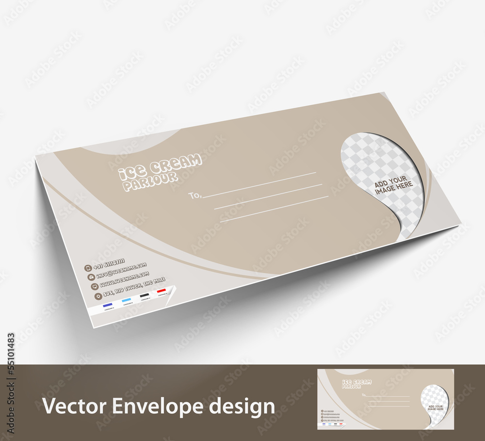 Ice Cream Shop envelope templates for your project design Stock Vector ...