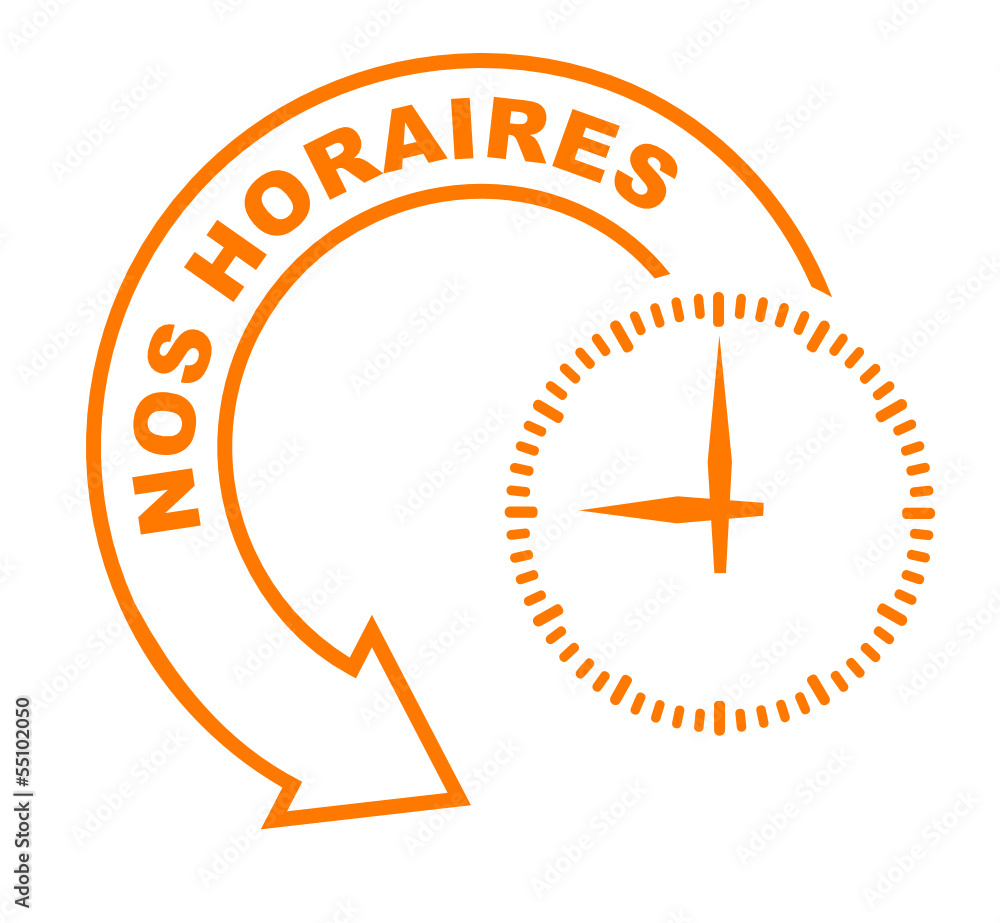 Vecteur Stock nos horaires flèche orange | Adobe Stock