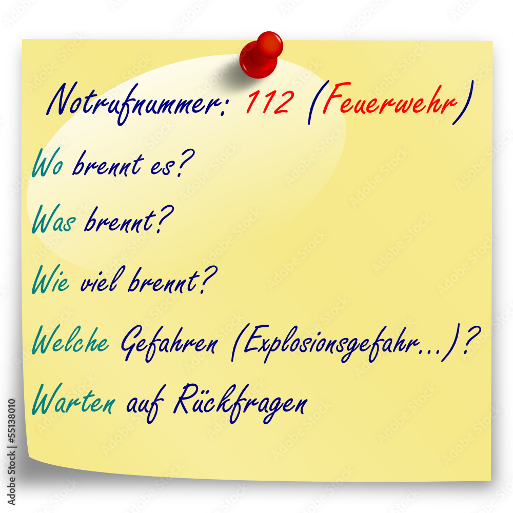 die 5 W - fragen der Feuerwehr Stock Vector | Adobe Stock