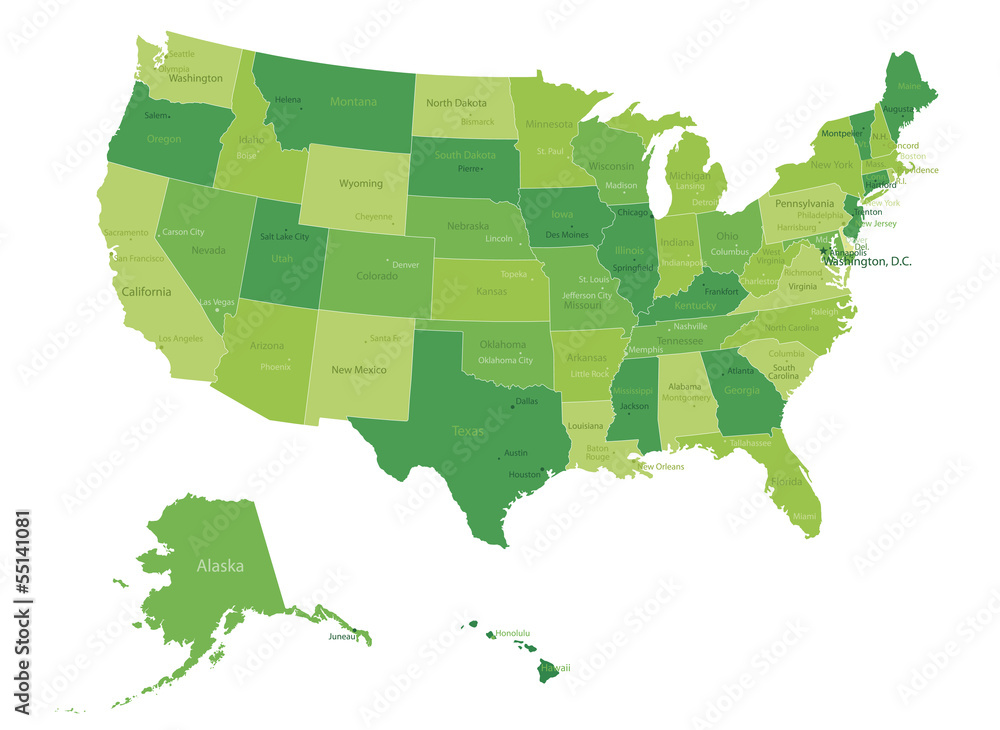 USA-highly detailed map.Layers used. Stock Vector | Adobe Stock