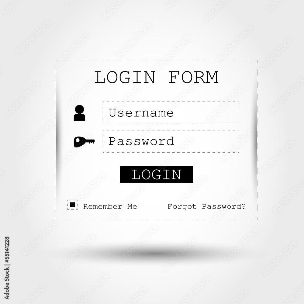 black transparent login form Stock Vector | Adobe Stock