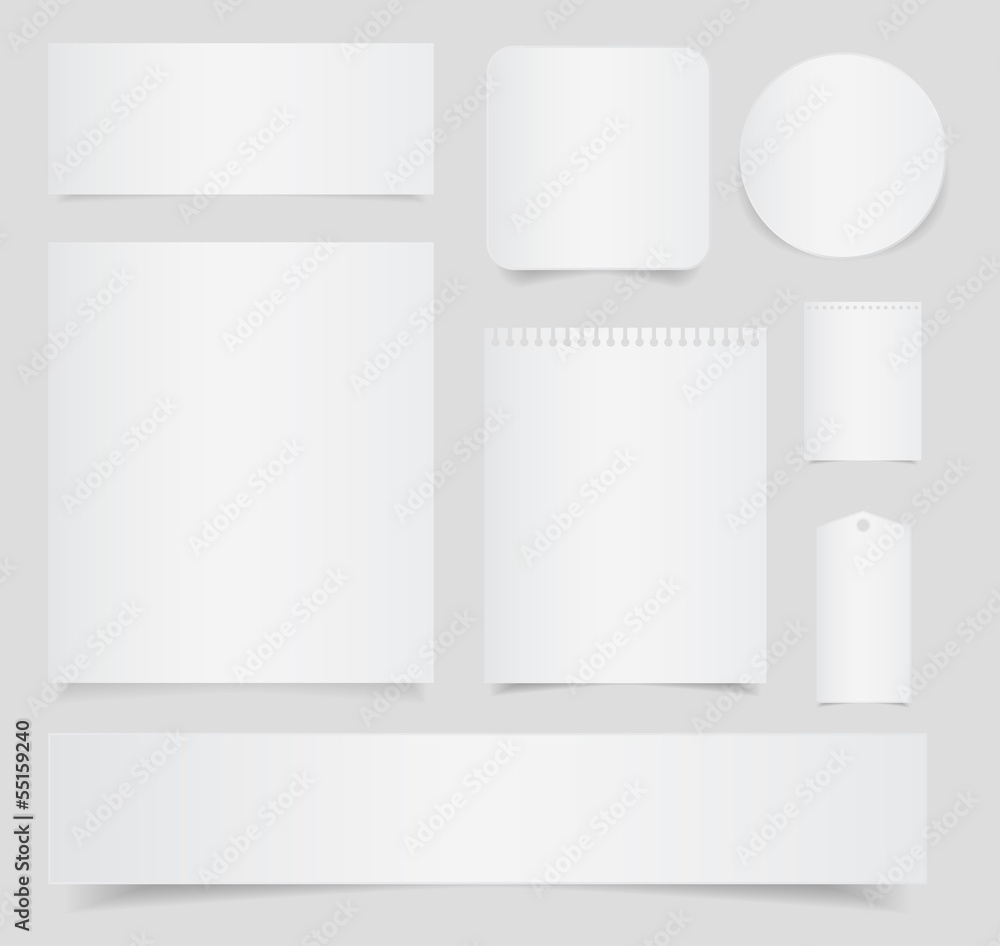 note paper set 3d Stock Vector | Adobe Stock