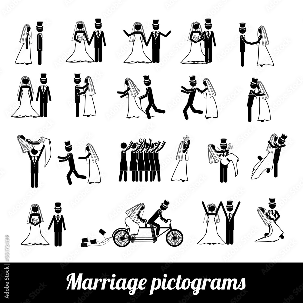 marriage pictograms Stock Vector | Adobe Stock