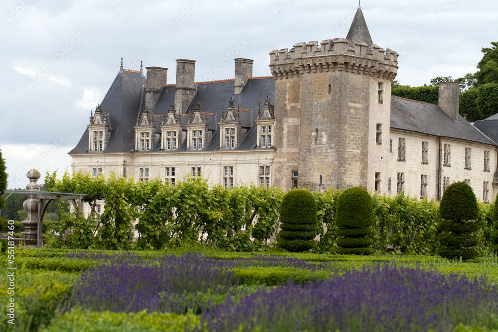Gardens and Chateau de Villandry in Loire Valley in France Stock Photo ...