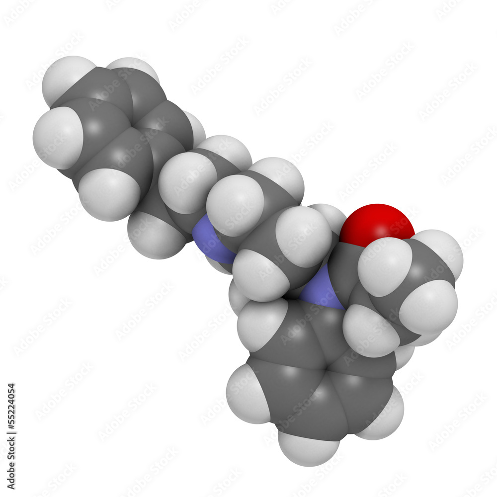 Fentanyl (fentanil) opioid analgesic drug, chemical structure. Stock ...