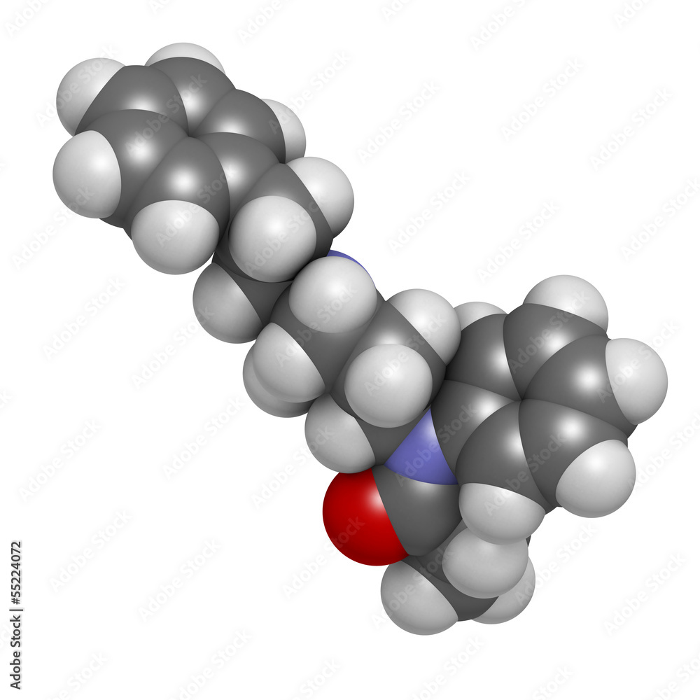 Fentanyl (fentanil) opioid analgesic drug, chemical structure. Stock ...