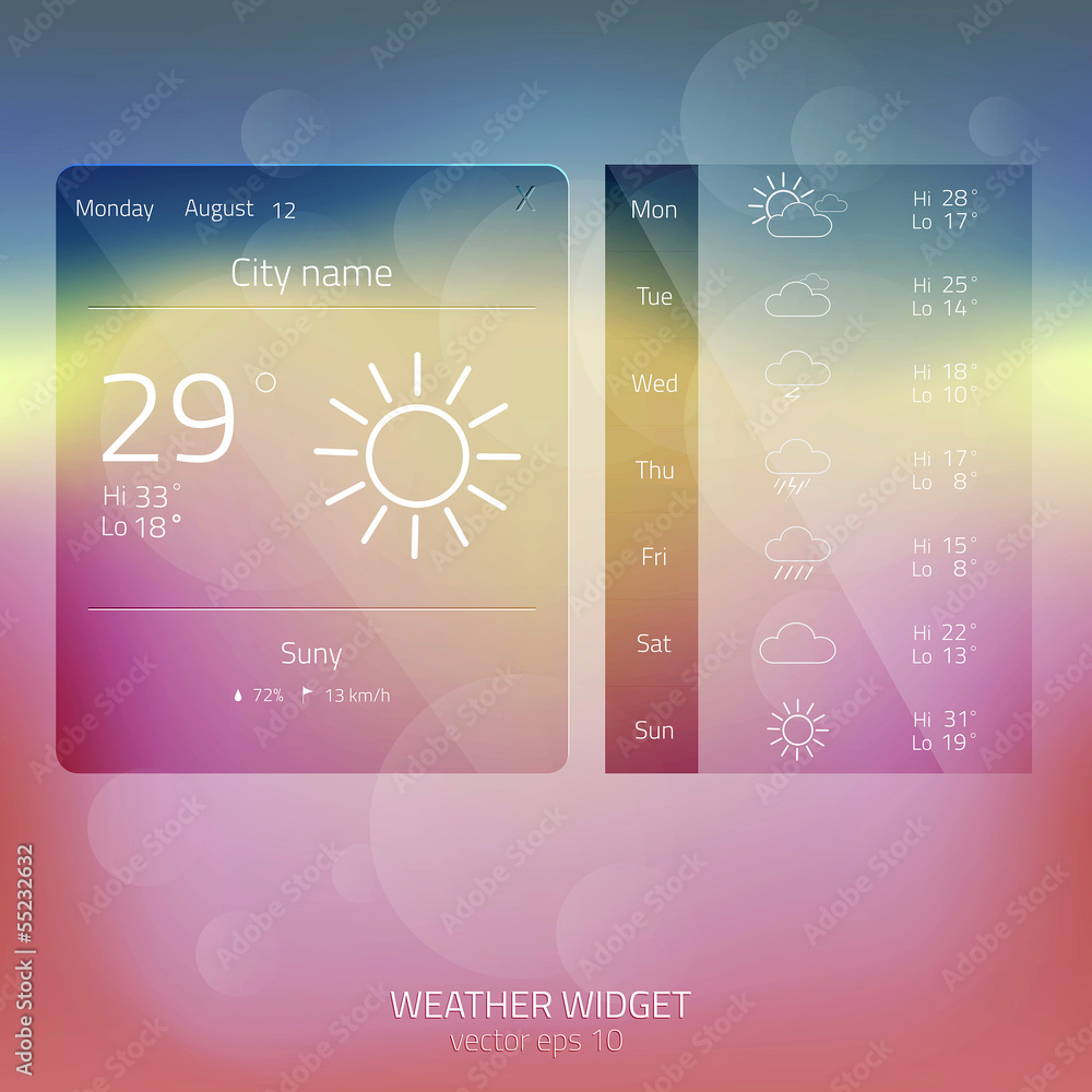 Weather Widget, Button, Sign, Symbol, Emblem, Sticker, Logo for Stock ...