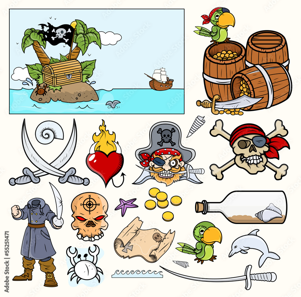 Pirate Illustrations – Vector Designs Stock Vector | Adobe Stock