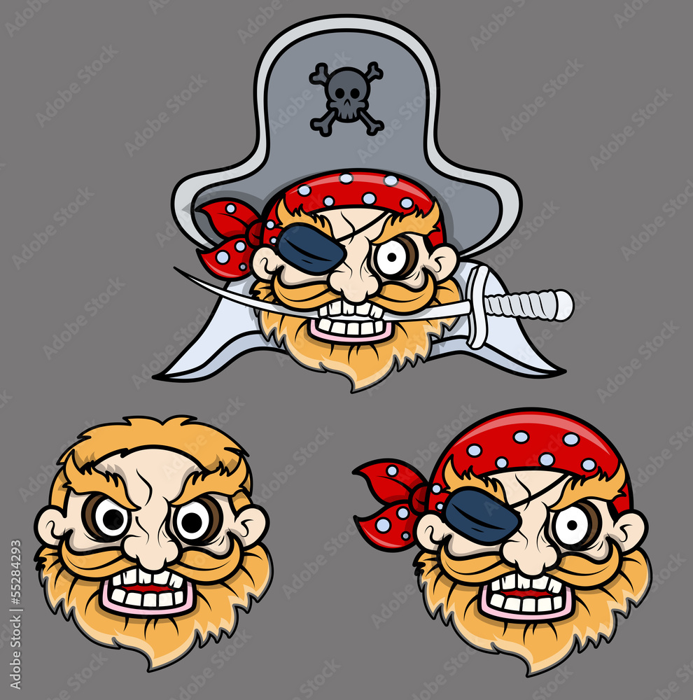 Evil Pirate Captain Laughing - Vector Cartoon Illustration Stock Vector ...