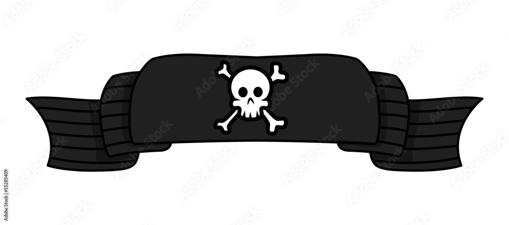 Pirate Banner - Vector Cartoon Illustration Stock Vector | Adobe Stock