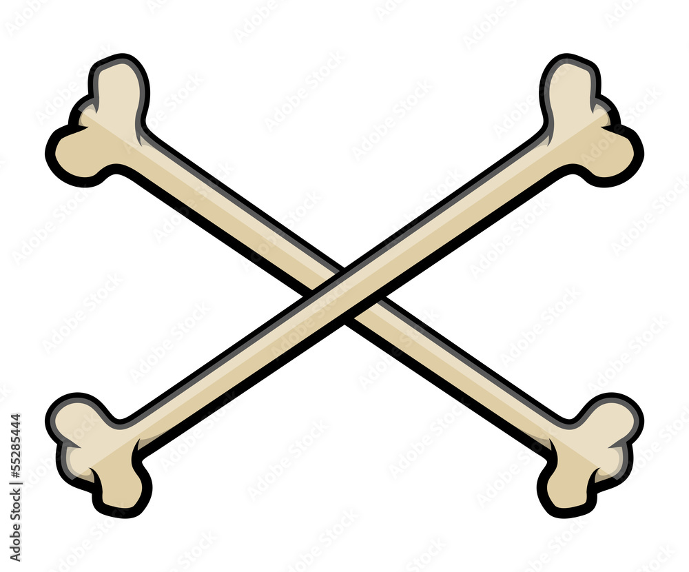 Crossed Bones - Vector Cartoon Illustration Stock Vector | Adobe Stock